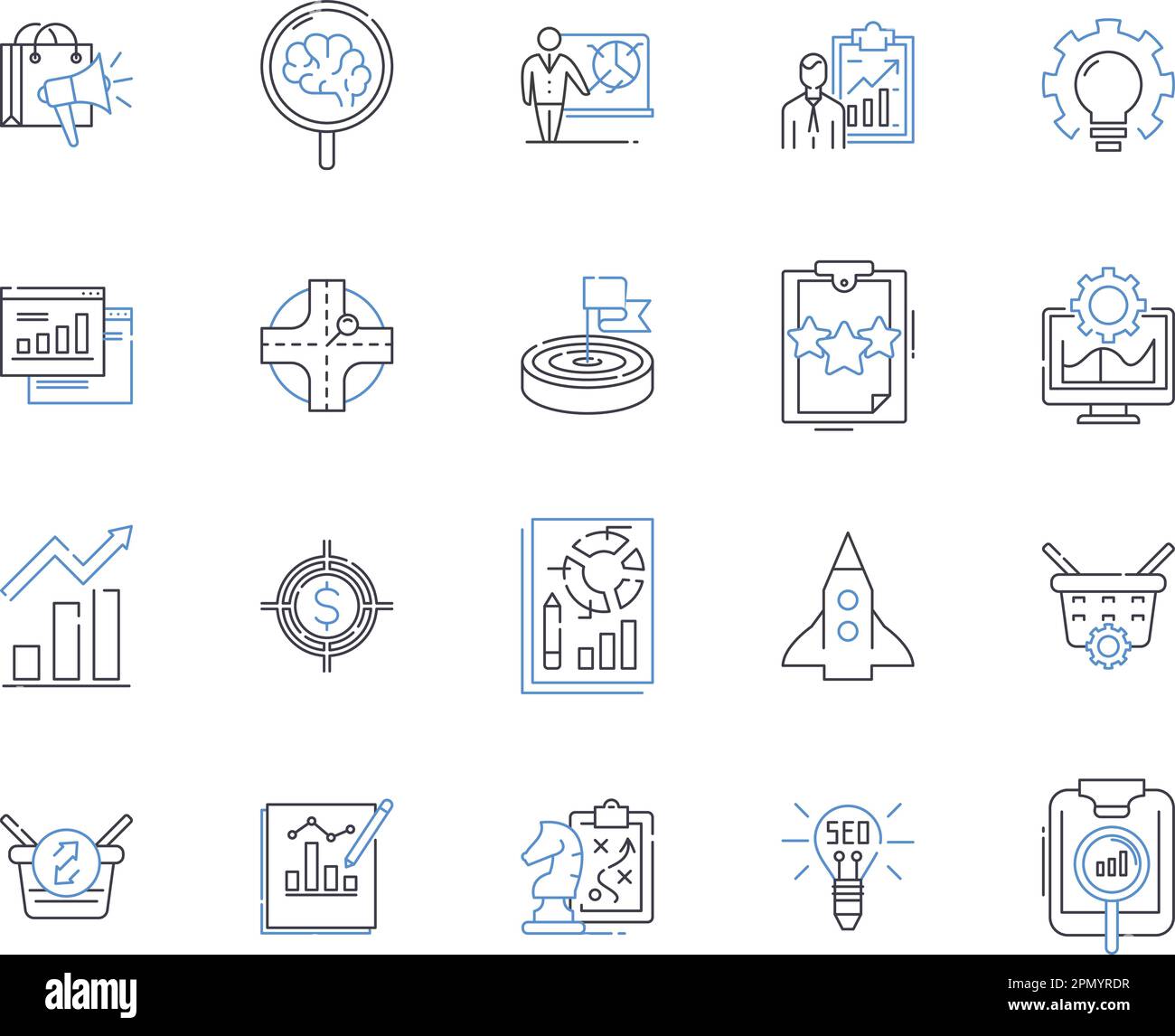 Strategy and enterprice outline icons collection. Strategy, Enterprise ...