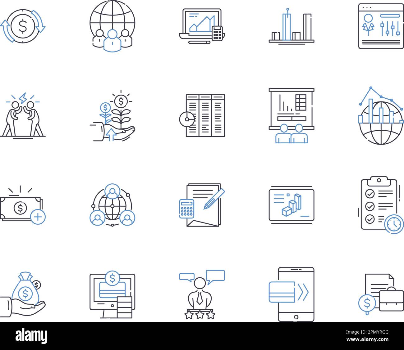 Financial reporting and auditing outline icons collection. Accounting, Auditing, Financials ...