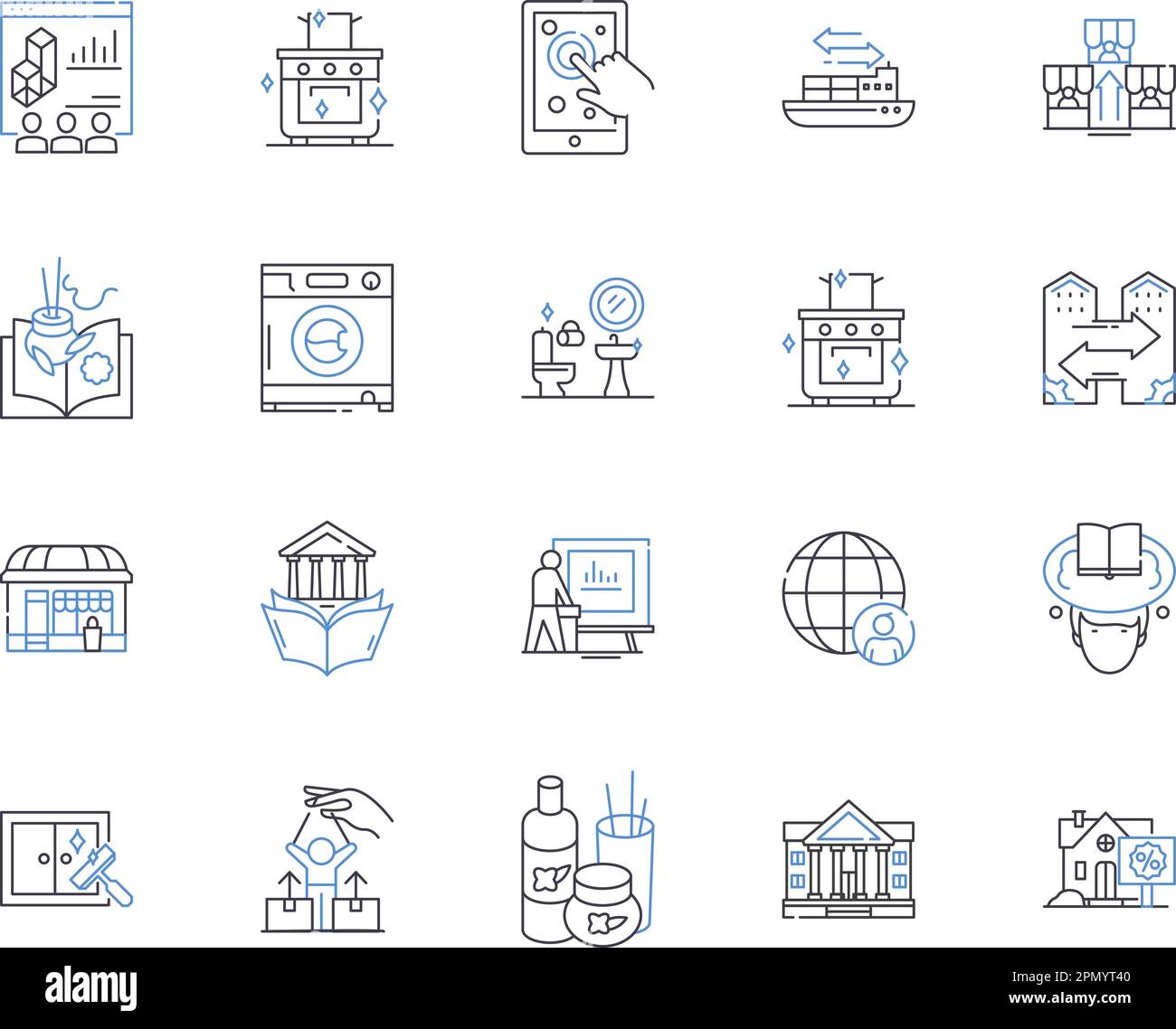 Smart city outline icons collection. Smart, City, Intelligent ...