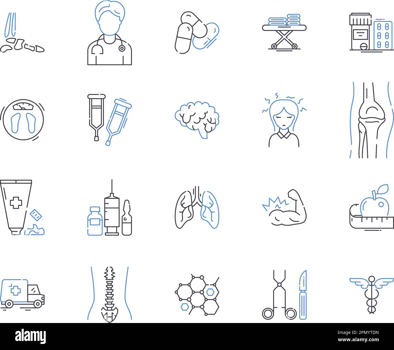 Health and medical services outline icons collection. Medical ...