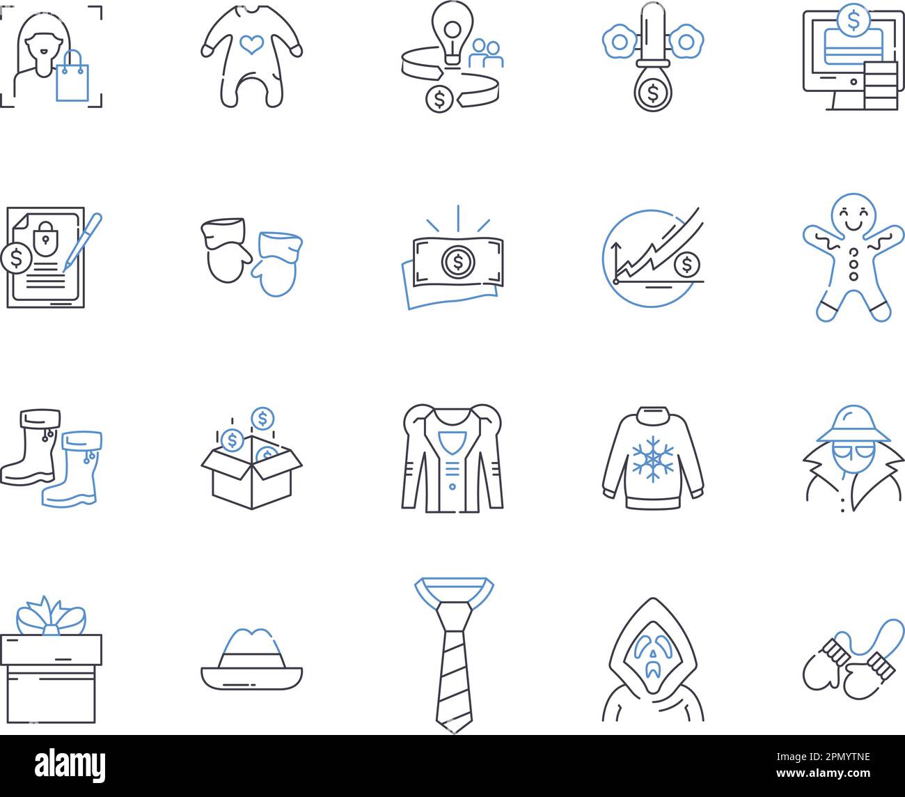 Fashion industry outline icons collection. Clothing, Garments, Apparel ...