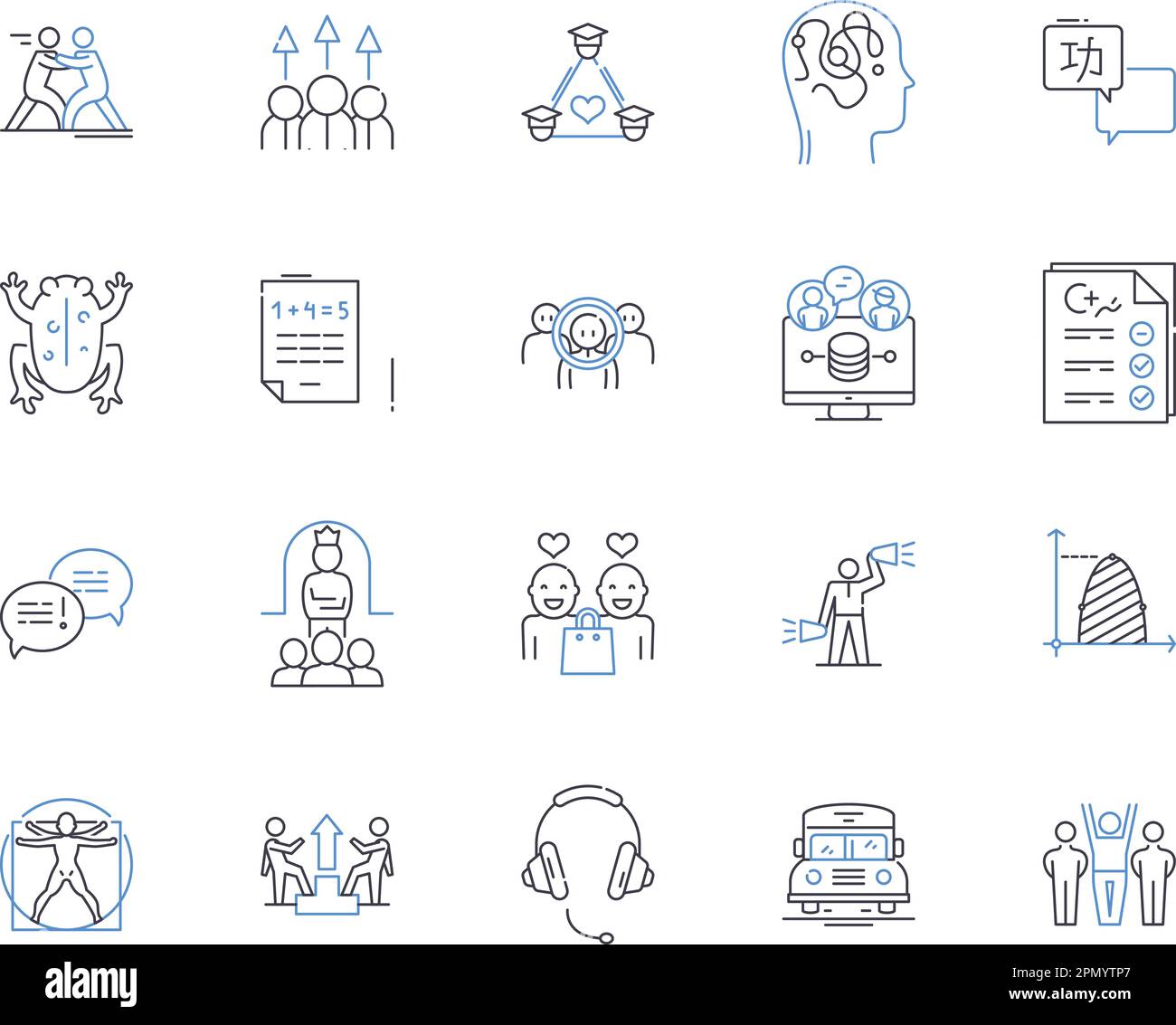 Educational Process Outline Icons Collection Learning Teaching