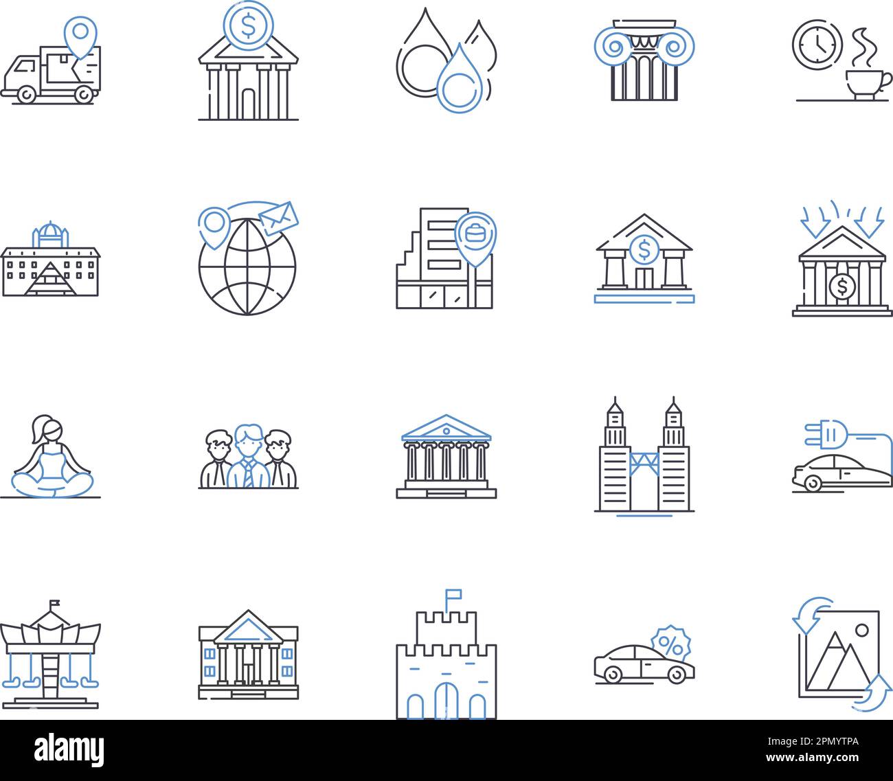 Retail industry outline icons collection. Retail, Trading ...