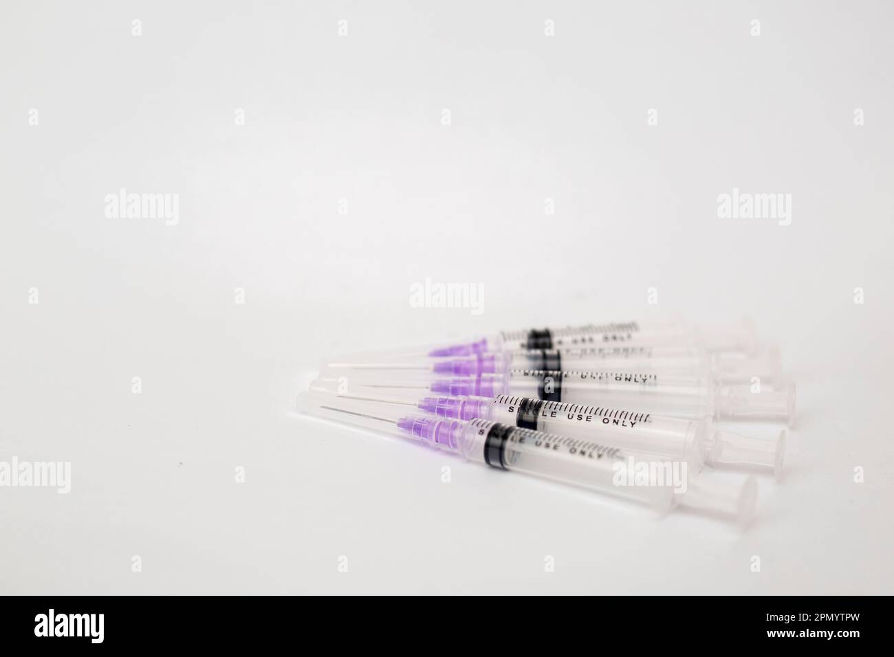 Medical disposable syringe with needle. Applicable for vaccine ...