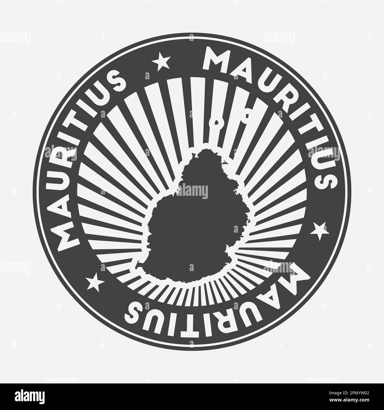 Mauritius round logo. Vintage travel badge with the circular name and ...
