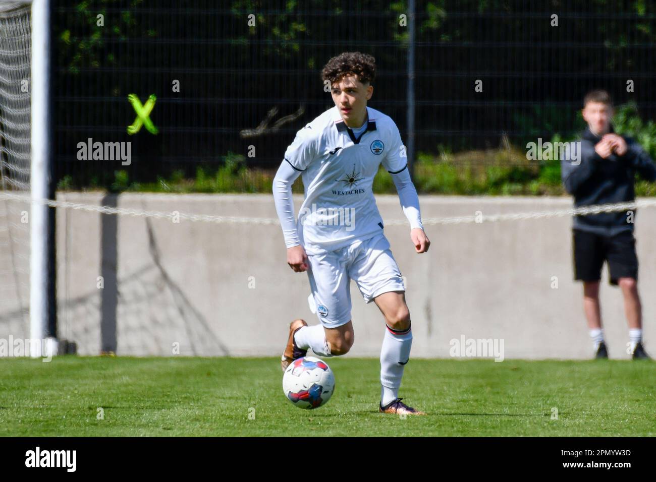 Swansea, Wales. 15 April 2023. Charlie Veevers of Swansea City during ...