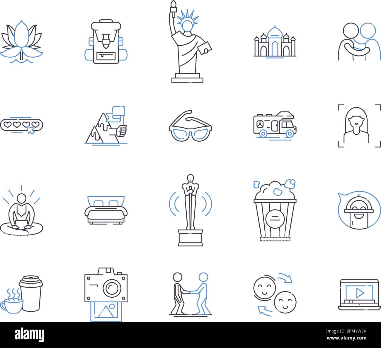 Luxury travel outline icons collection. Voyage, Luxe, Exotic, Lavish ...