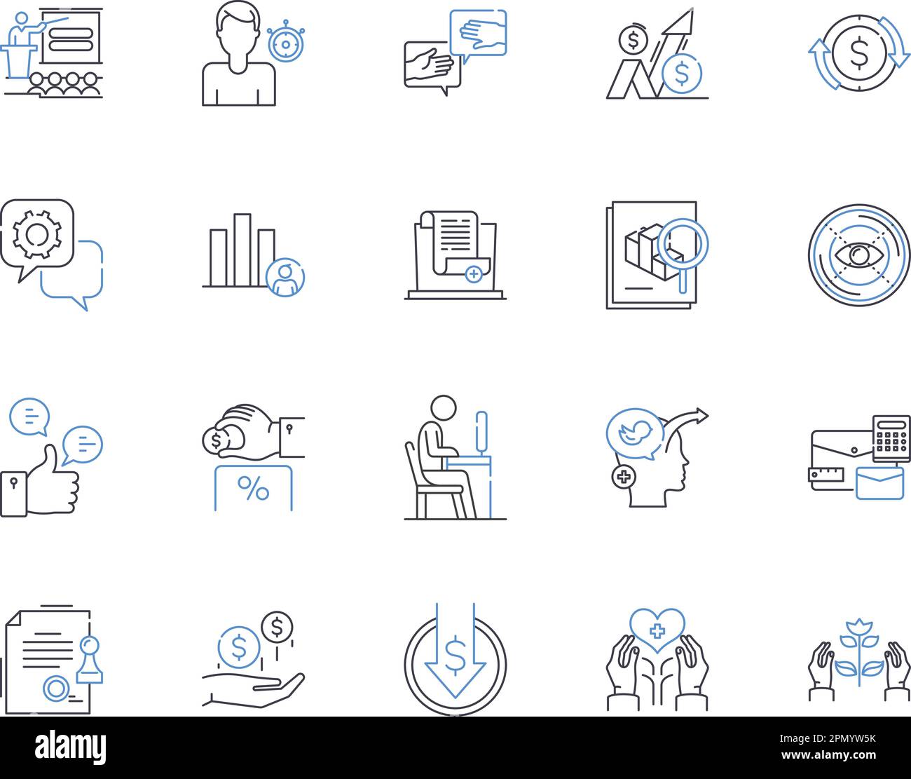 FinTech outline icons collection. Fintech, Payments, Banking, Security ...