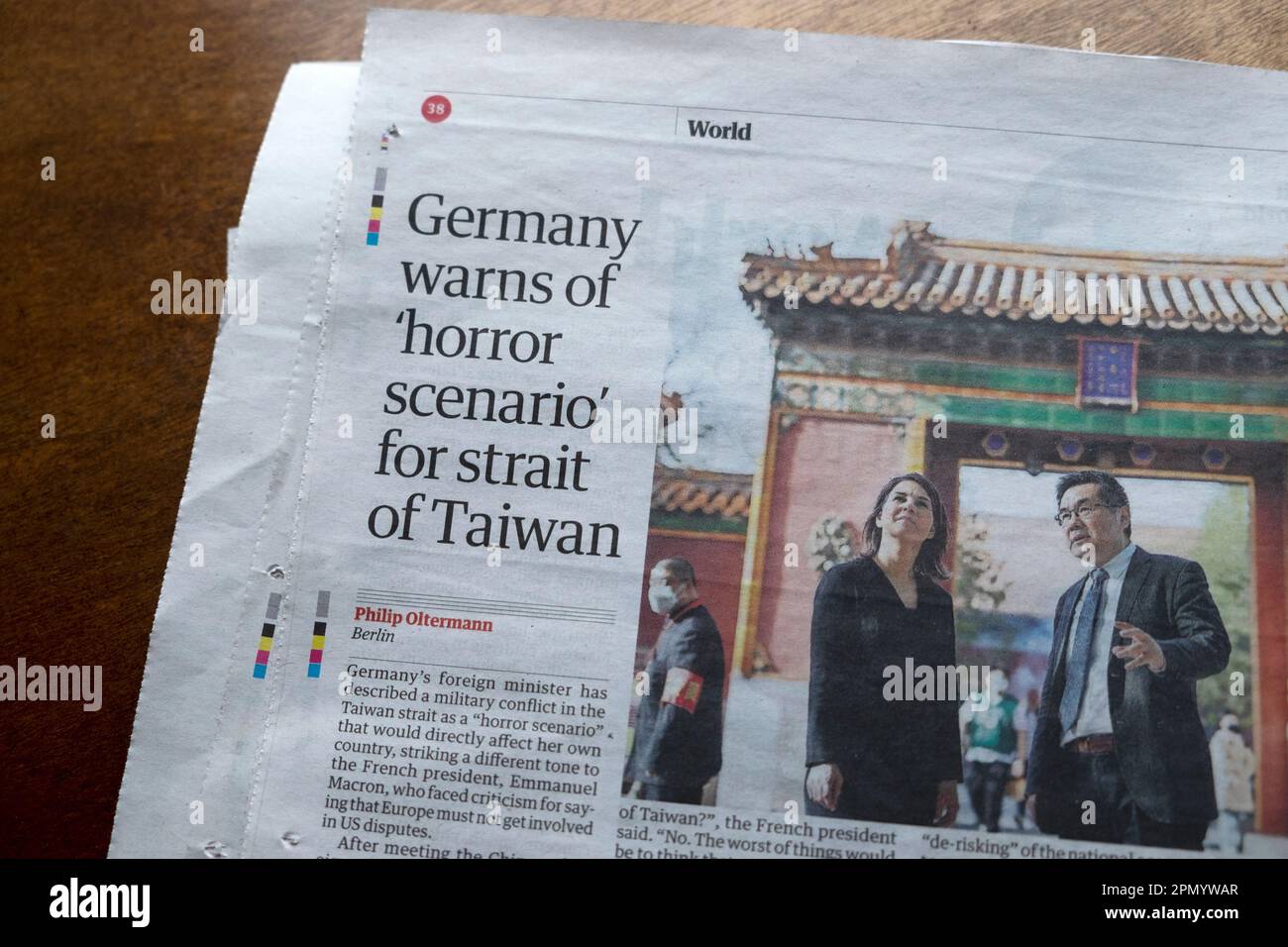 'Germany warns of 'horror scenario' for strait of Taiwan' Guardian newspaper headline article 15 ...