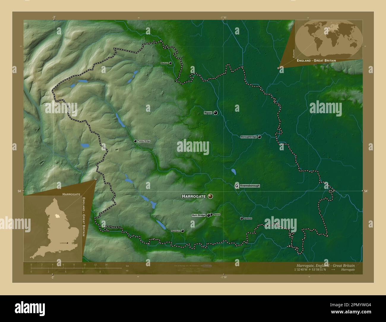 Harrogate, non metropolitan district of England - Great Britain ...