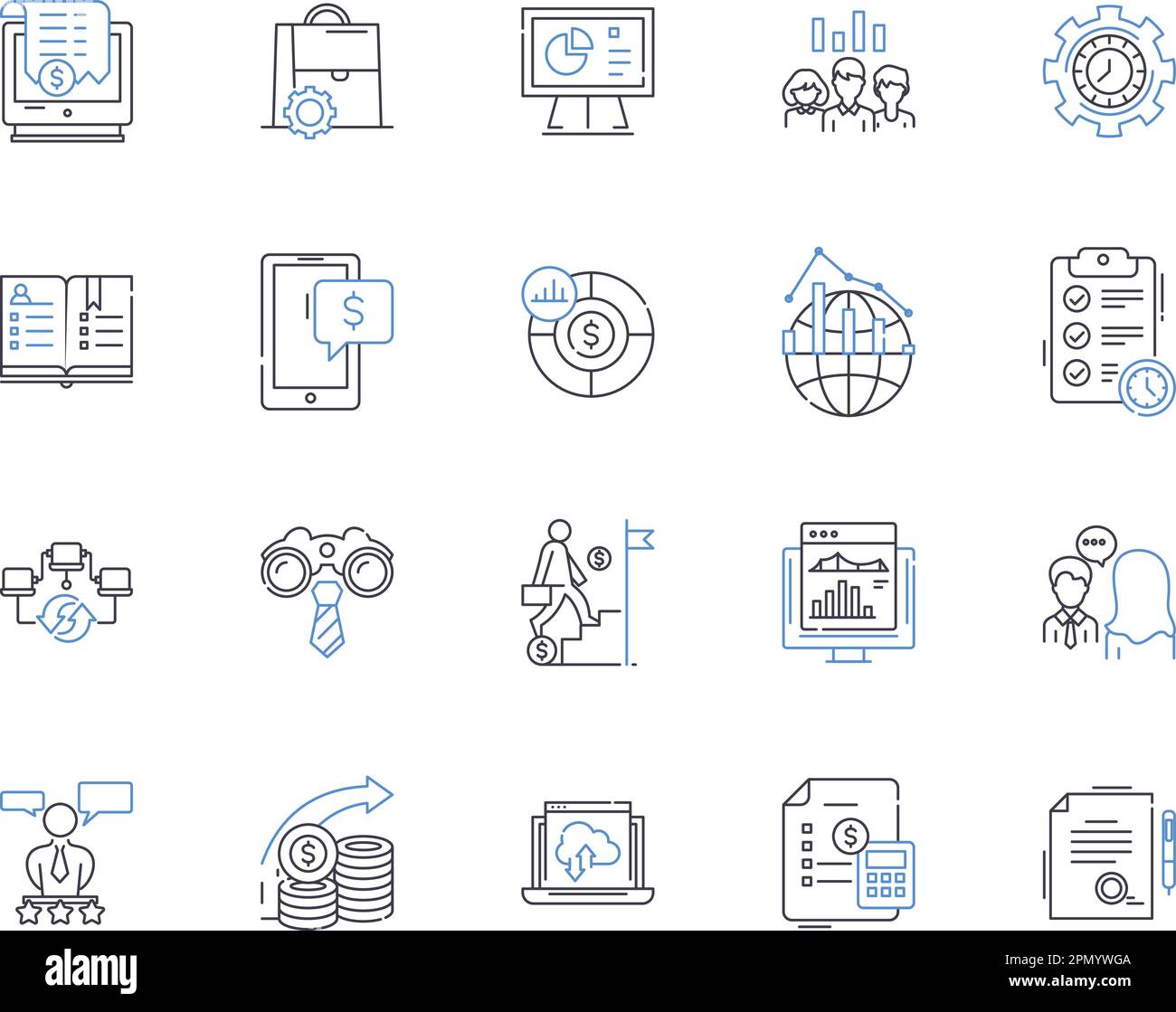 Budgeting outline icons collection. Financial, Planning, Saving ...
