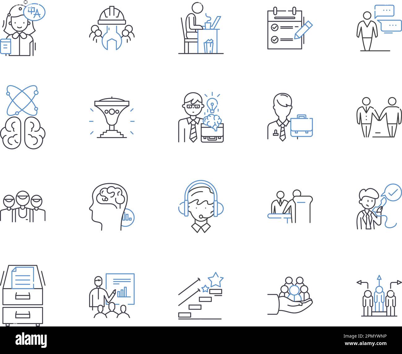 Personal branding outline icons collection. Self-promotion, Identity ...