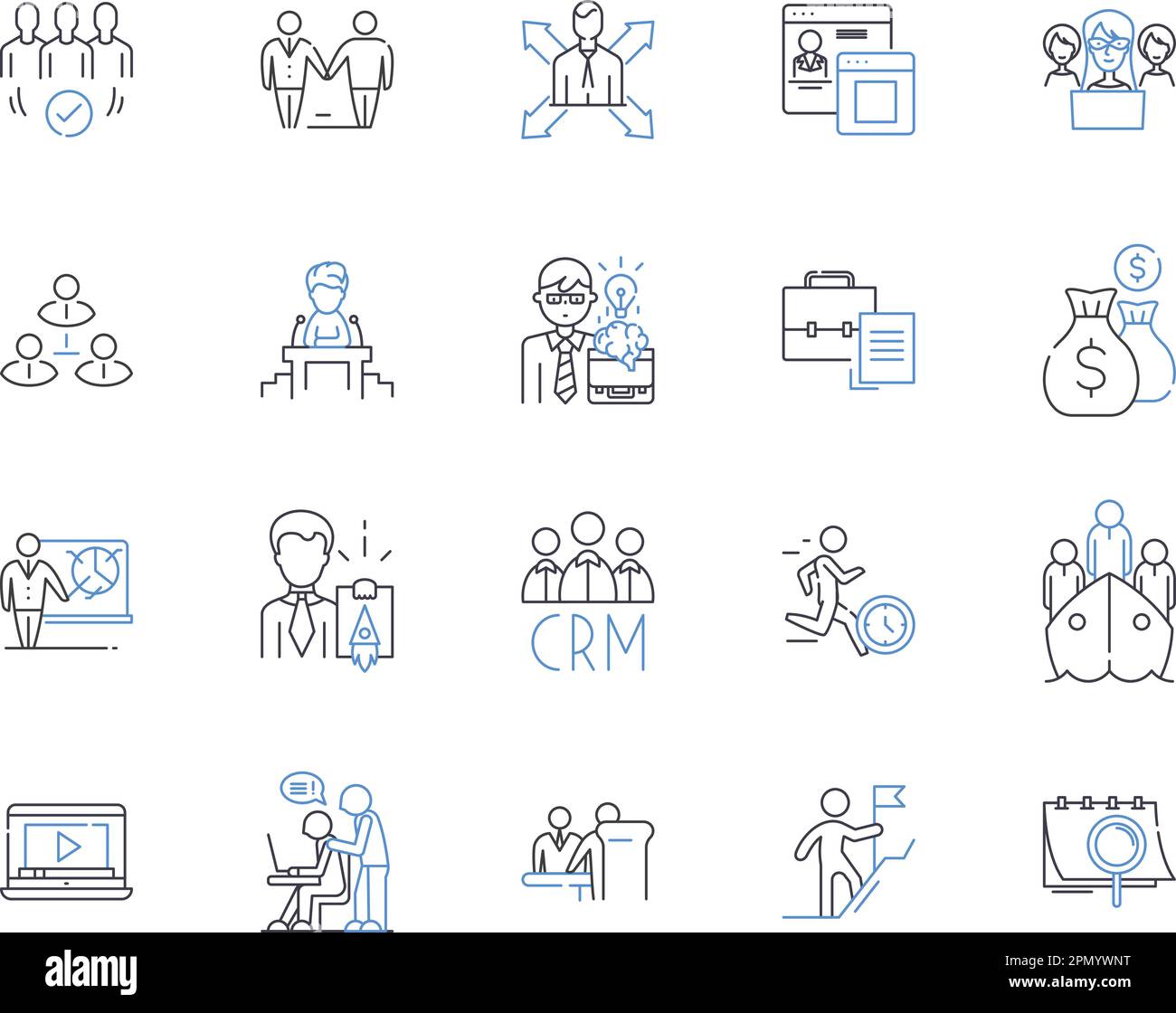 Time Management Outline Icons Collection Planning Discipline Prioritization Efficiency