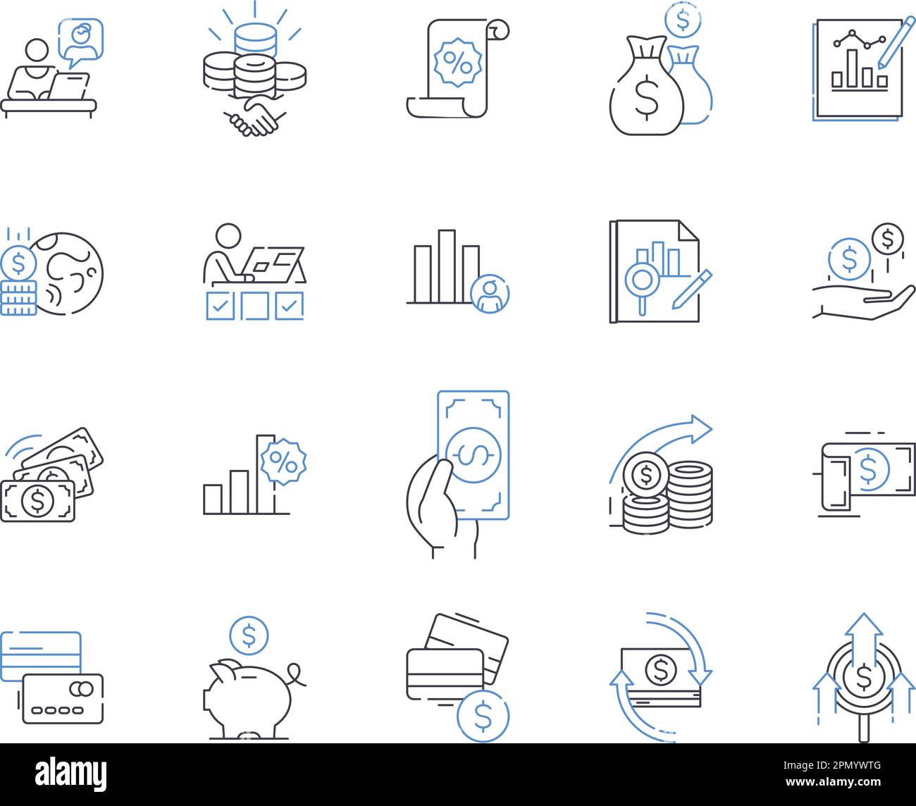 Investment department outline icons collection. Investment, Department ...