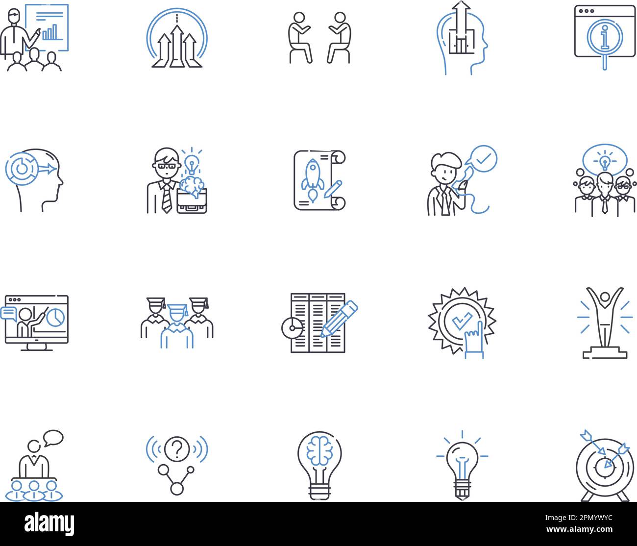Business idea outline icons collection. Entrepreneurial, Innovation ...