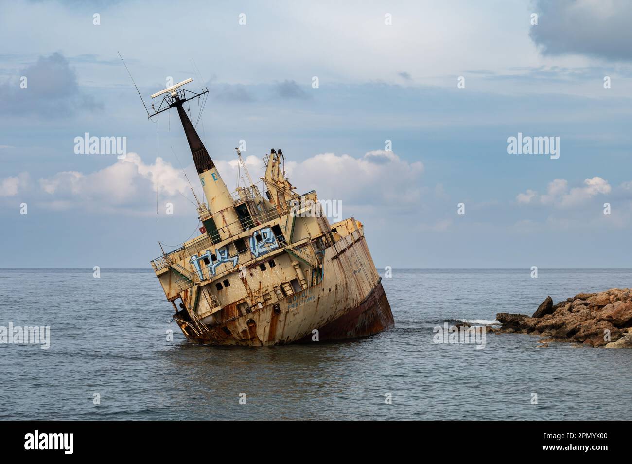 Peyia, Paphos, Cyprus, March 22, 2023 - The Edro II Shipwreck and the ...