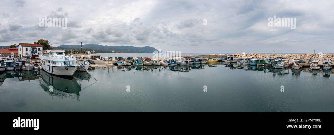 Latsi, Poli Crysochous, Cyprus, March 22, 2023 - View over the bay and ...