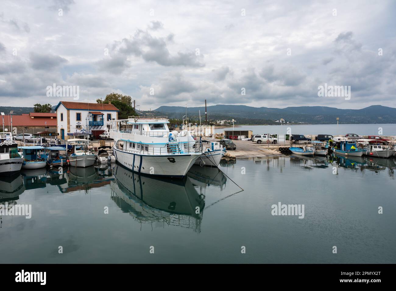 Latsi, Poli Crysochous, Cyprus, March 22, 2023 - View over the bay and ...
