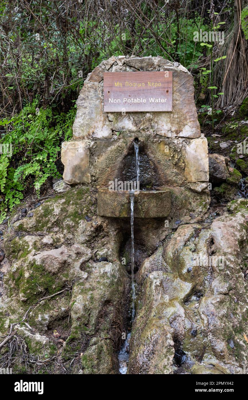 Latsi, Poli Chrysochous, Cyprus, March 22, 2023 - Fountain at the Baths ...