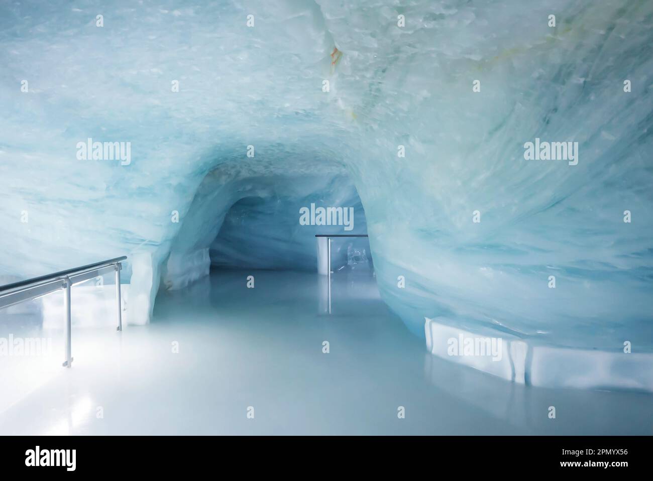 Interior of ice palace with empty footpath and beautiful tunnel Stock ...