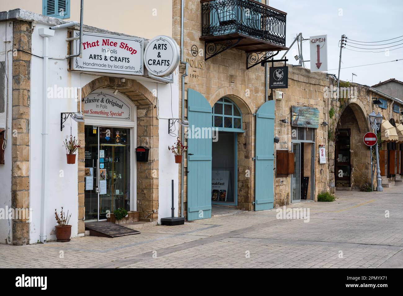 Polis Chrisochous, Cyprus, March 22, 2023 - Typical view over the ...