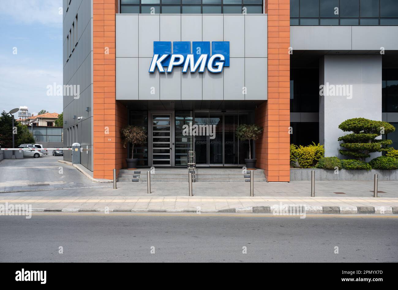 Limassol, Cyprus - March 23, 2023 - Facade and logo of the KPMG ...