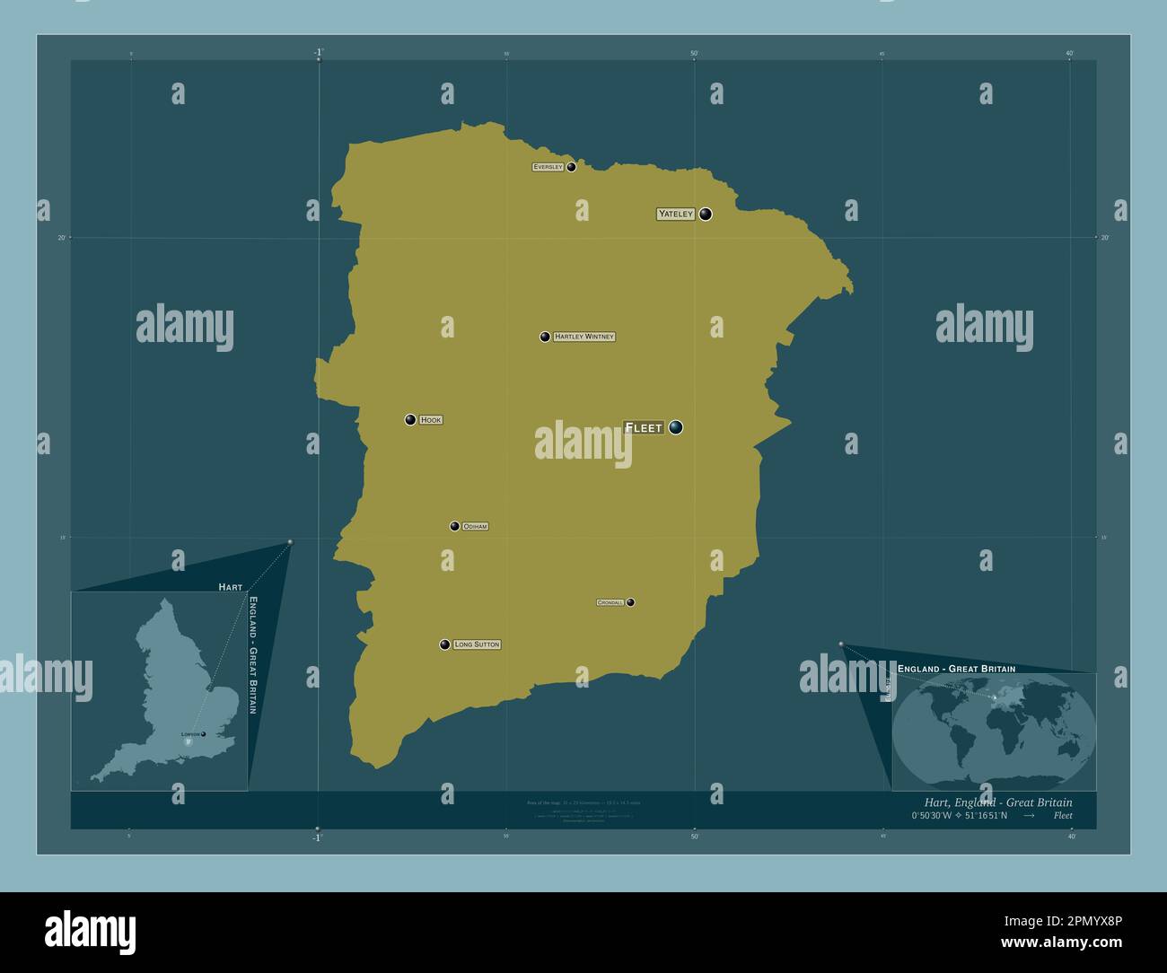 Hart, non metropolitan district of England - Great Britain. Solid color ...