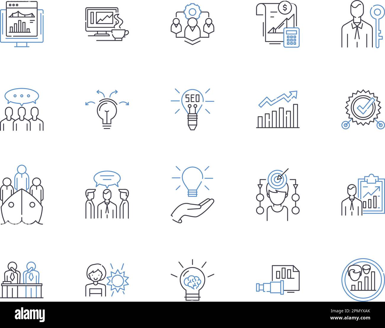 Strategy planning outline icons collection. Planning, Strategy ...