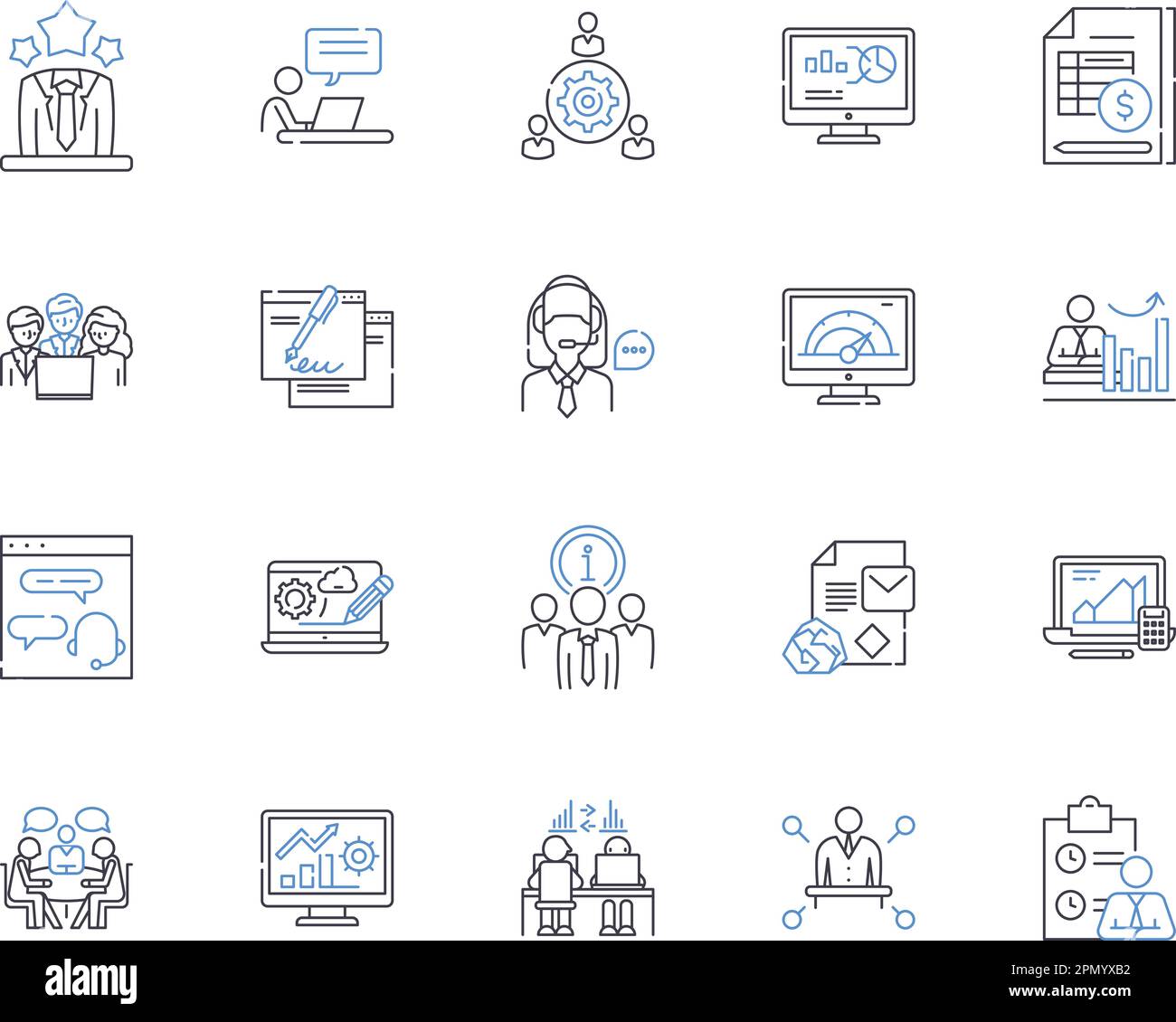 Workflow and office outline icons collection. Workflow, Office ...