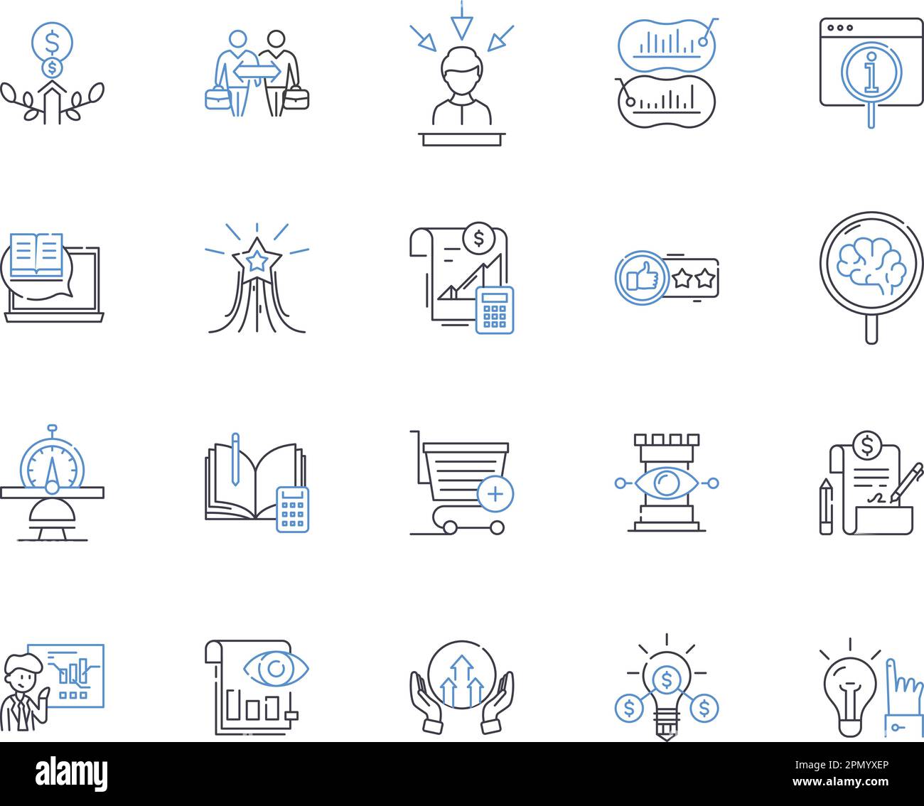 Event Management Outline Icons Collection Organizing Planning