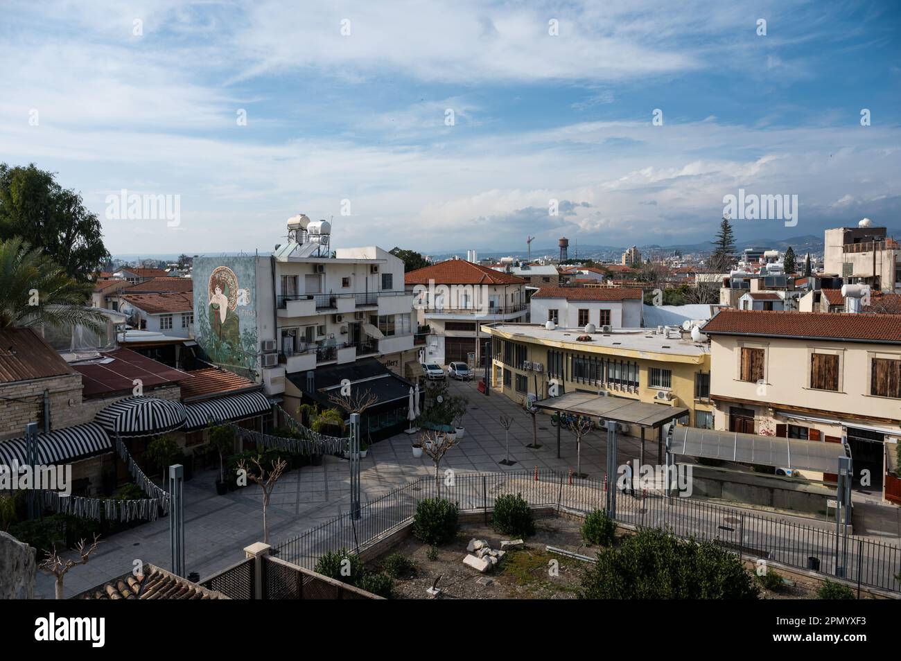 Limassol, Cyprus - March 23, 2023 - Tower view over the rooftops and ...