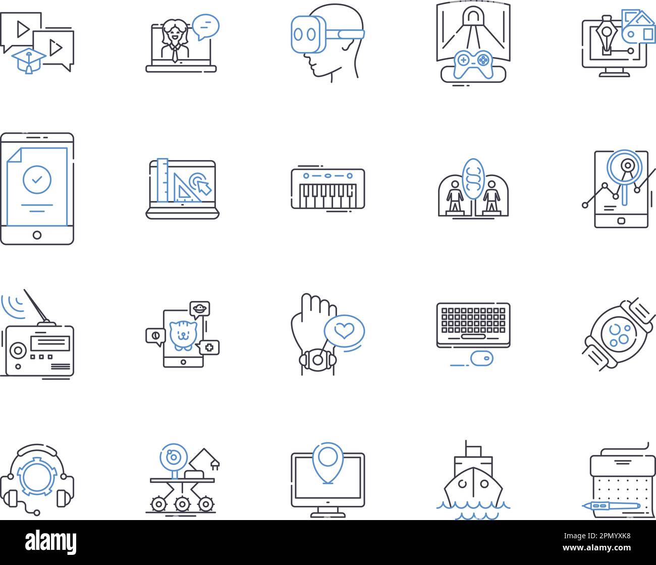 Electronic production outline icons collection. Electronics, Production ...