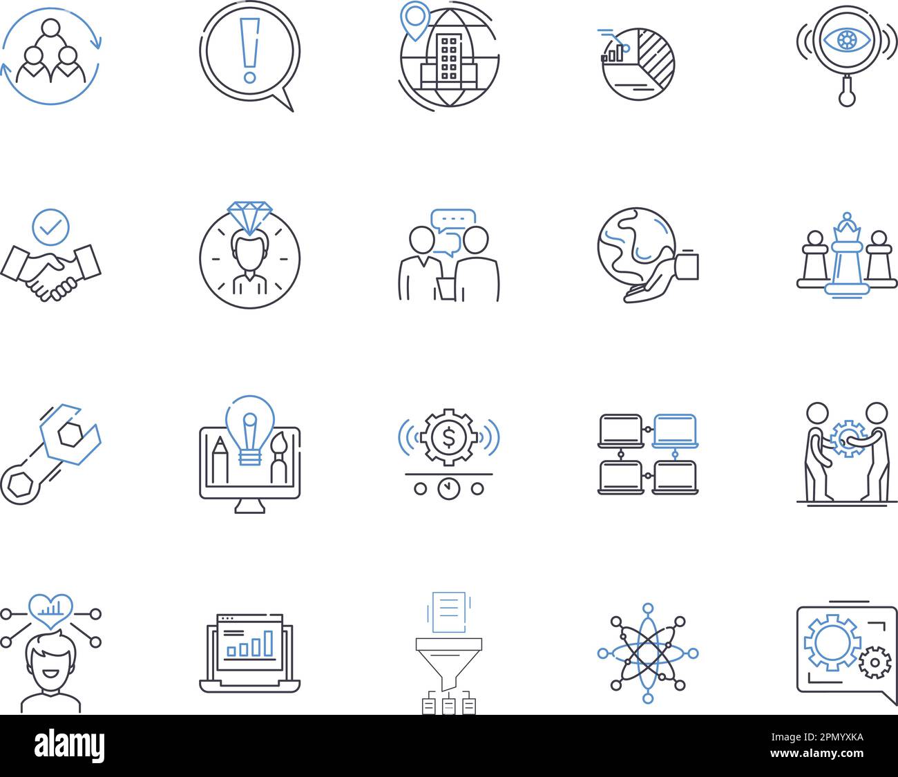 Community management outline icons collection. Community, Management ...