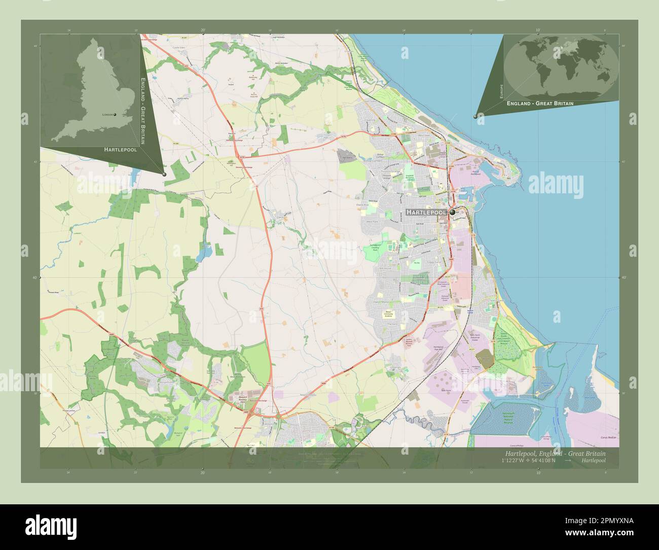 Hartlepool, unitary authority of England - Great Britain. Open Street ...