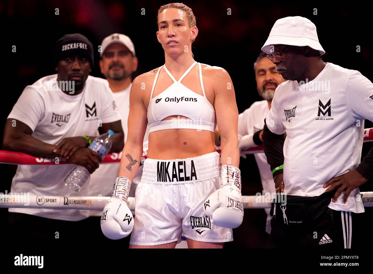 Mikaela Mayer in the ring ahead of her WBC Interim World Light fight ...
