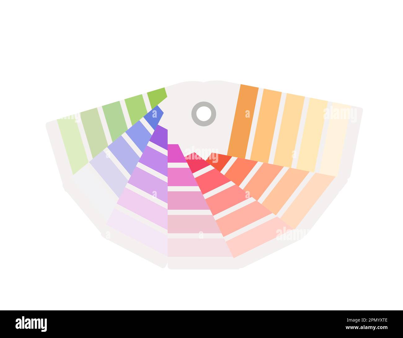Plastic or cardboard color palette guide vector illustration on white ...