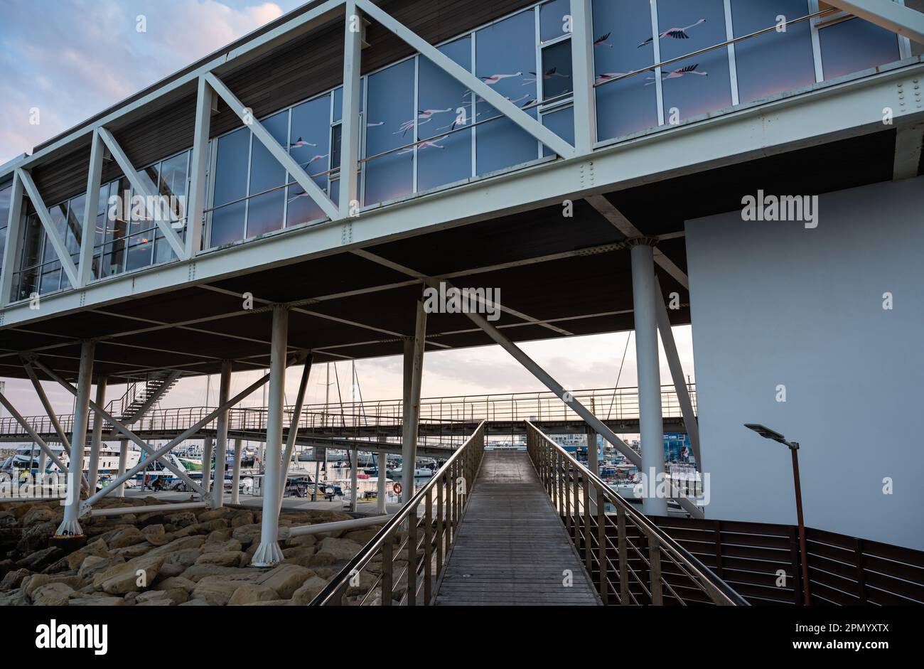 Limassol, Cyprus - March 23, 2023 - Wooden and metal construction of a ...