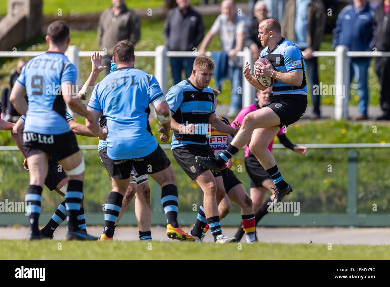 15th April 2023; Carmarthen Park, Carmarthen, Wales: Indigo Premiership ...