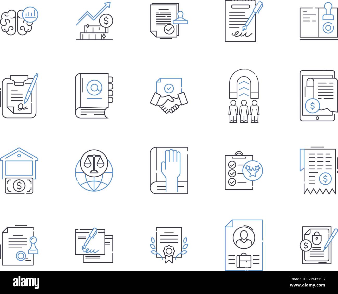 Legal business outline icons collection. Law, Business, Legal ...