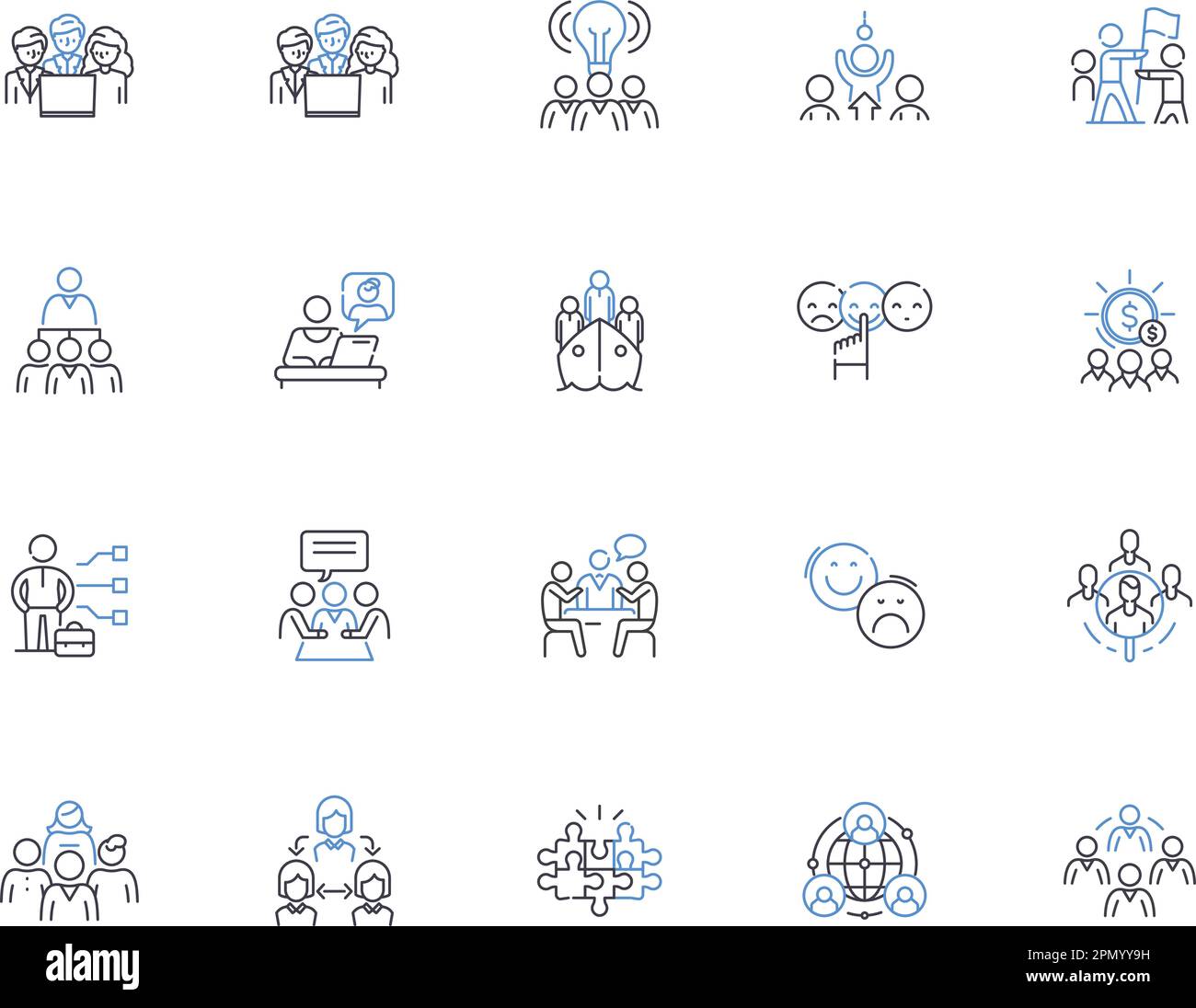 Team outline icons collection. Crew, Unit, Squad, Group, Collective ...