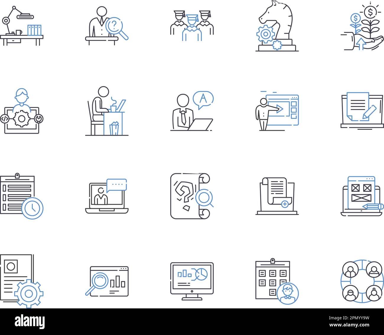 Meeting and conference outline icons collection. Conference, Meeting ...