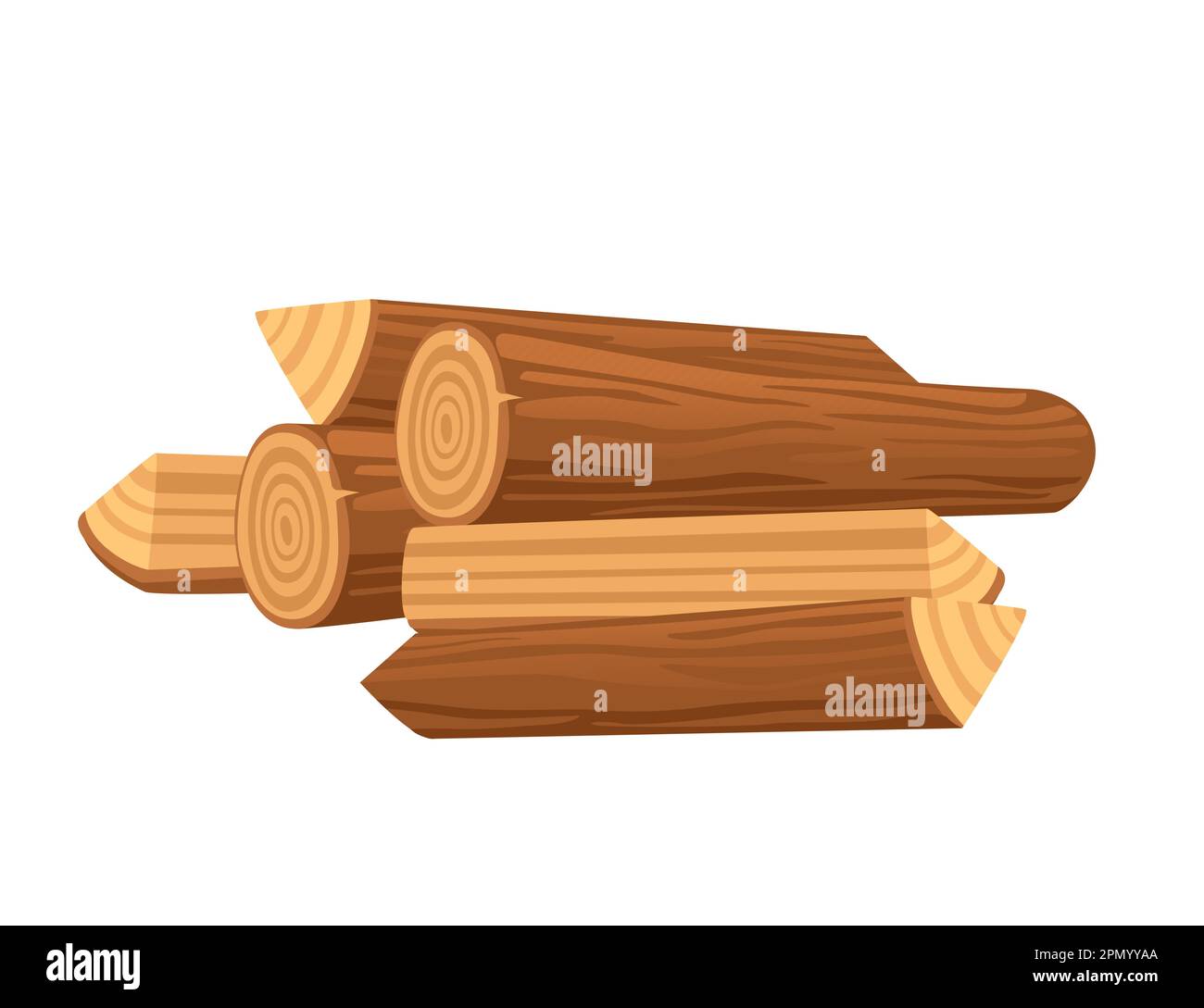 Chopped logs of firewood vector illustration isolated on white ...