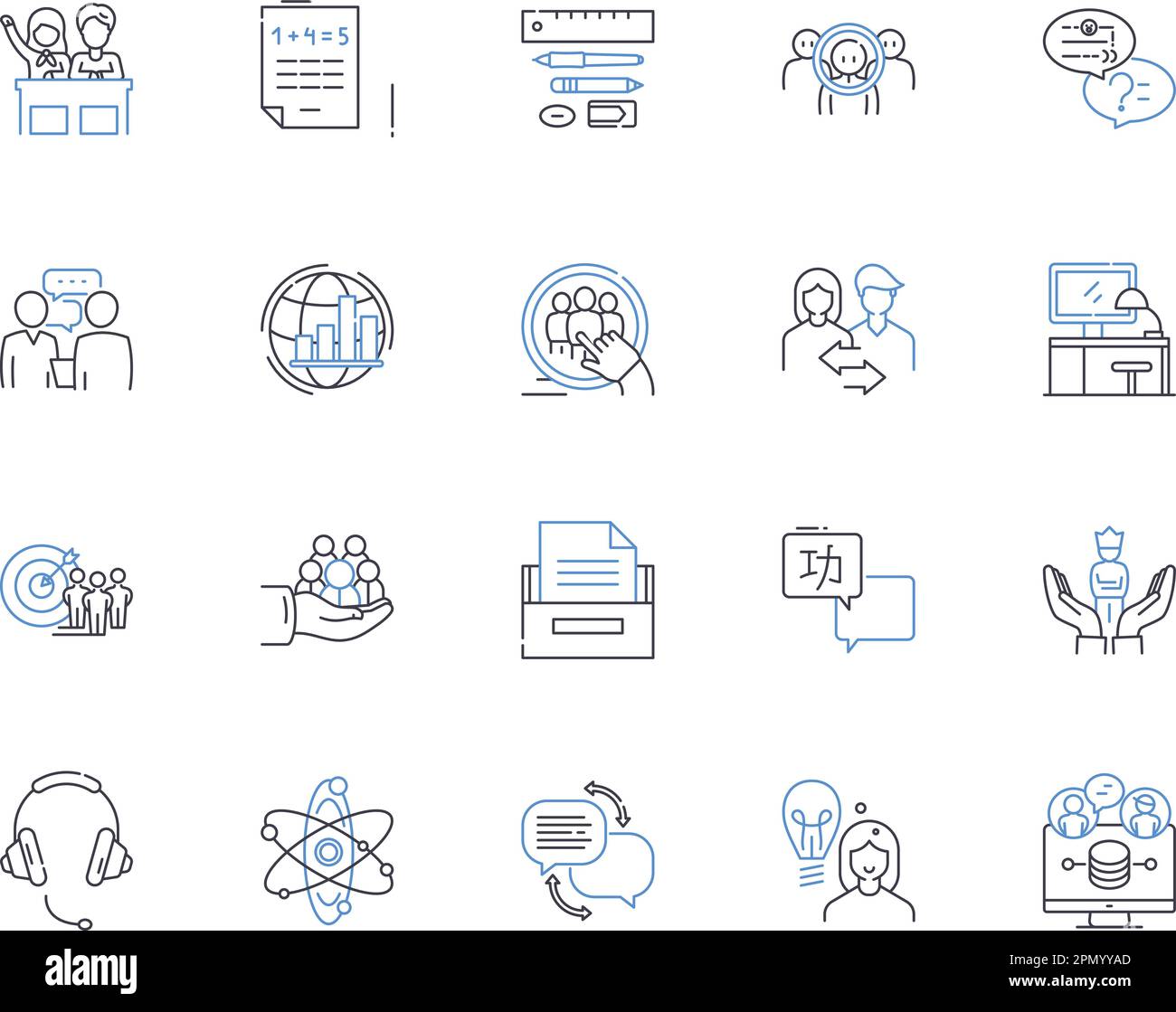 School and education outline icons collection. School, Education, Learn ...