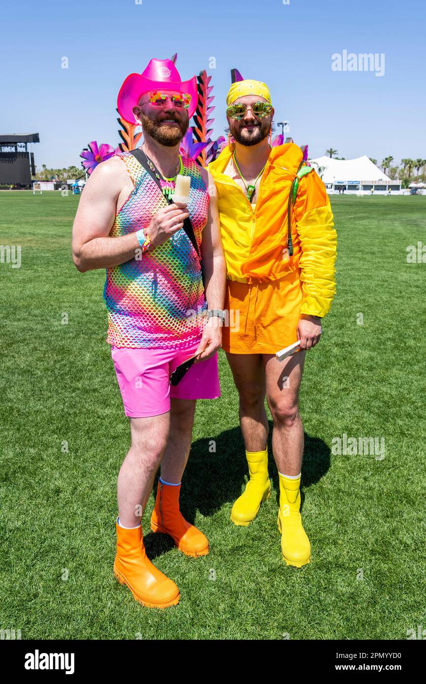 Festivalgoers Dustin Gross, left, and Matt Lacroste from New York pose ...