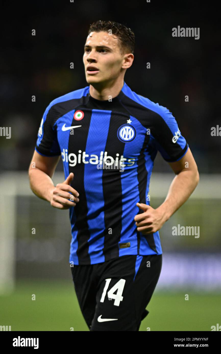 Kristjan Asllani of FC Internazionale in action during the Italian ...