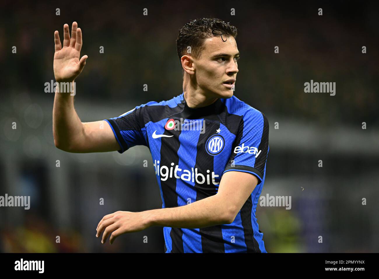 Kristjan Asllani of FC Internazionale in action during the Italian ...