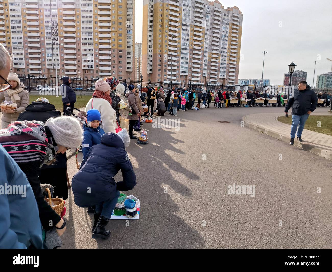 Russian Federation. Saint-Petersburg. April, spring. Cakes and painted ...
