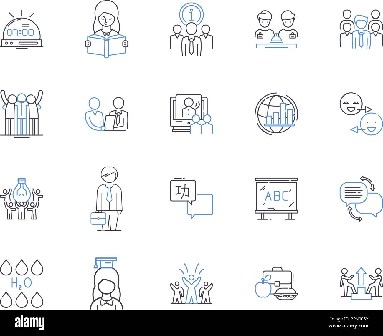Traching And Learning Outline Icons Collection Teaching Learning