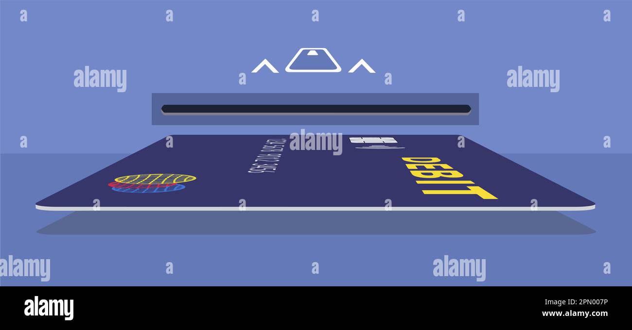Here is a realistic mock credit card or debit card in a vector format ...