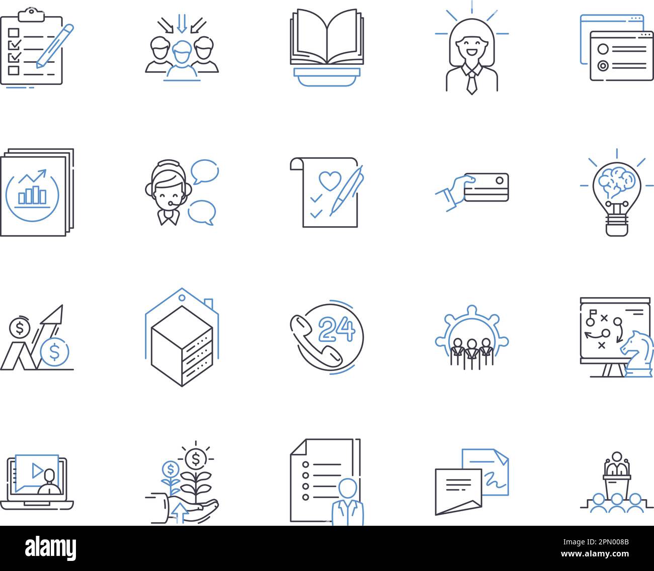 Business revenue outline icons collection. Profit, Revenue, Income ...